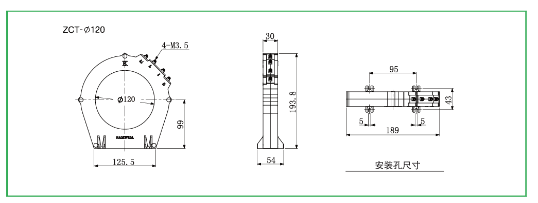 ZCT-035,ZCT-080,ZCT-120零序电流互感器施耐德韩国三和SAMWHA-施耐德eocr|韩国三和|samwha